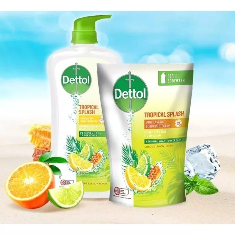 Jual Dettol Body wash tropical splash pump 950ml/ Dettol sabun Mandi ...
