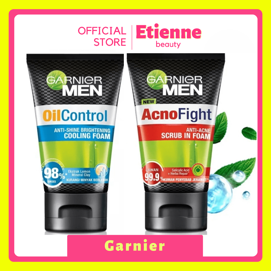 Jual GARNIER Men Acno Fight Anti-Acne Scrub In Foam Cleanser | Garnier Men Acno Fight Wasabi ...
