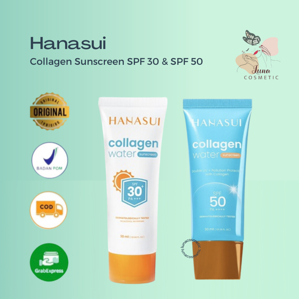 Jual Hanasui Collagen Water Sunscreen SPF50PA+++ | SPF 30 Tabir Surya ...