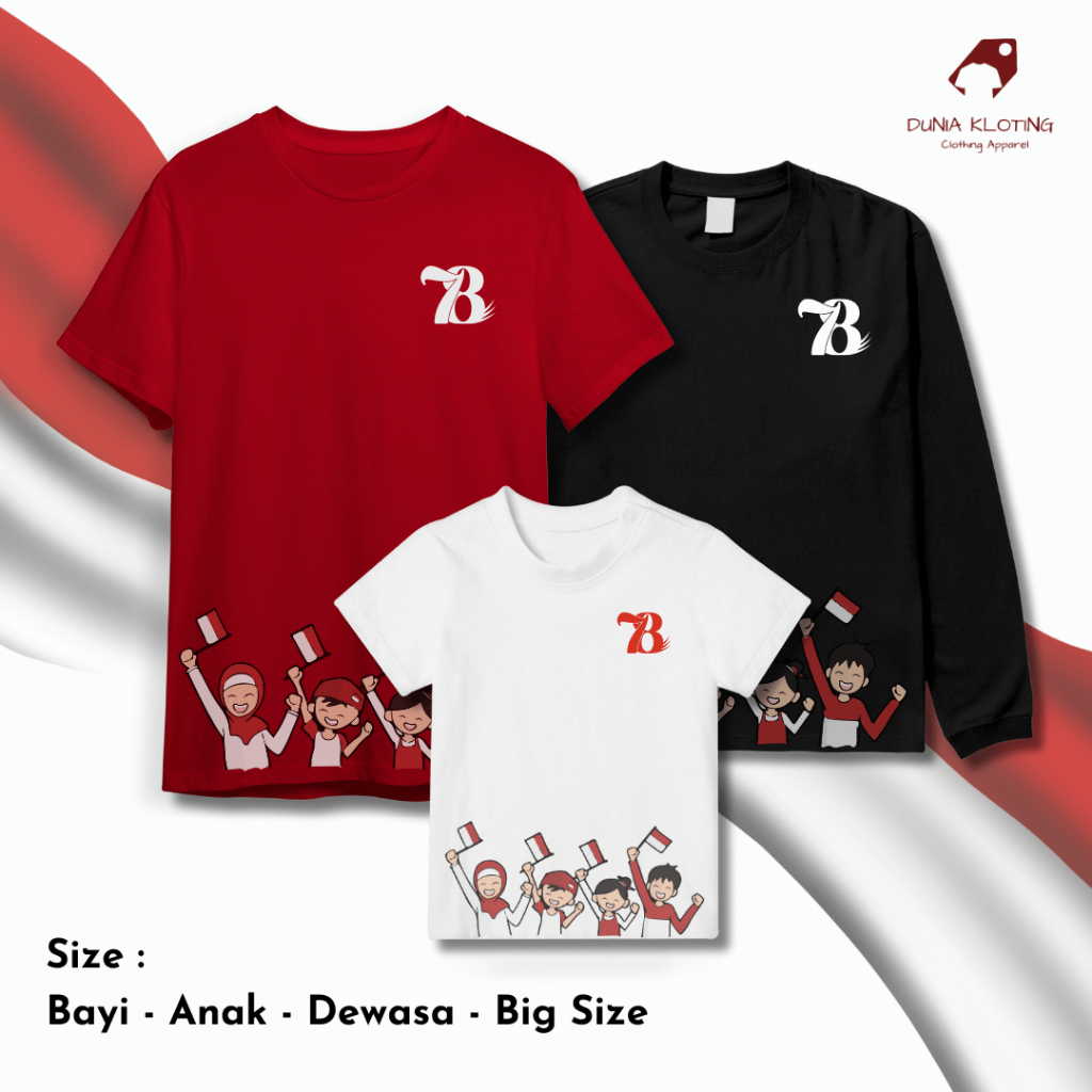 Jual Kaos Kemerdekaan Indonesia / T-Shirt Kemerdekaan Happy Kids / Baju ...