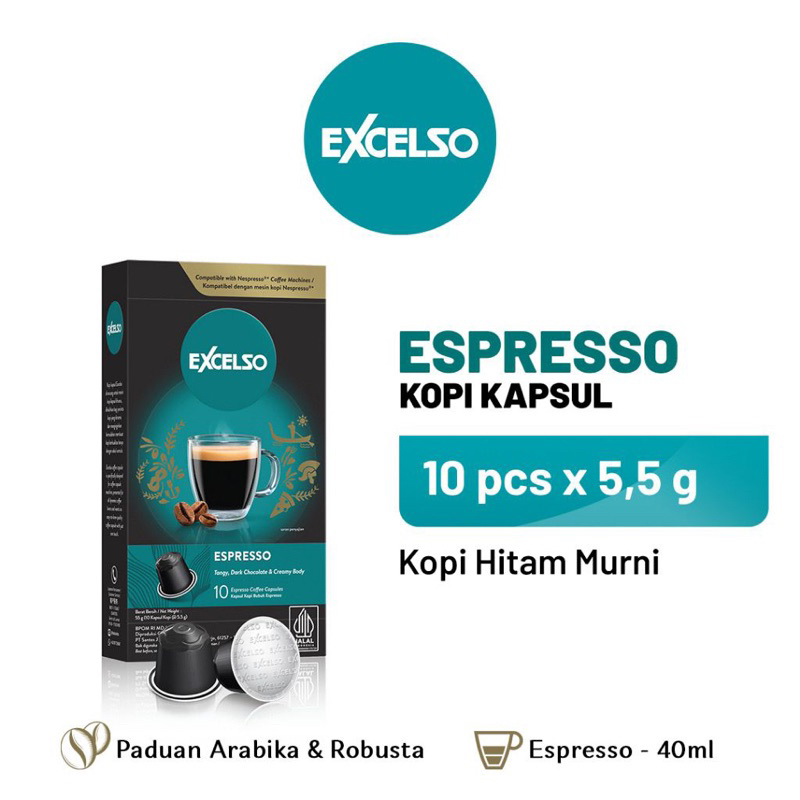 Jual Excelso Coffee Capsule Nespresso Compatible Espresso | Shopee ...