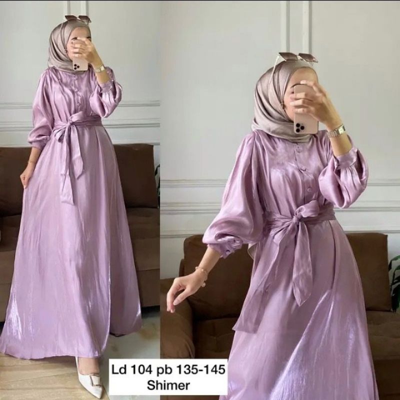 Jual [ Bisa COD ] Maxi Dress Satin Silk Shimmer Maxmara Premium | Gamis ...