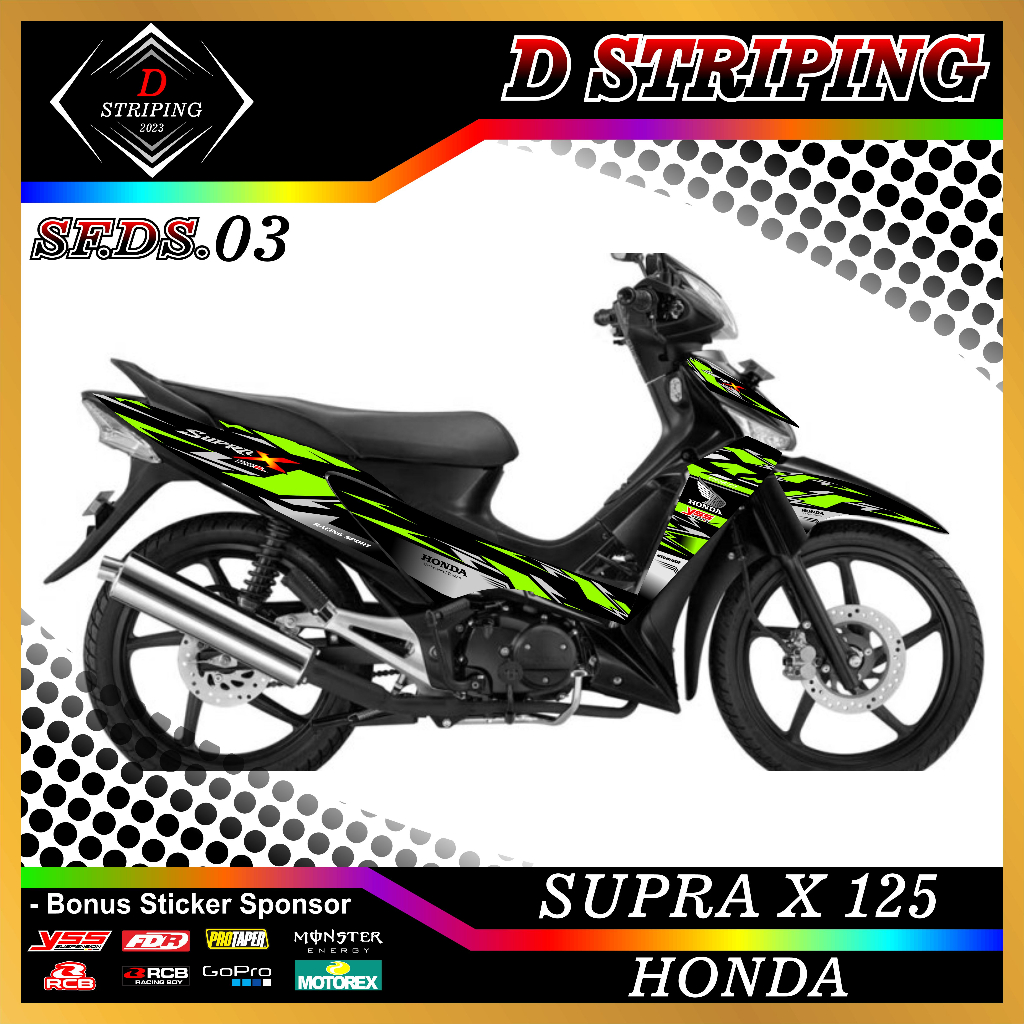 Jual Stiker Honda SUPRA X 125 - Stiker Striping motor Honda SUPRA X 125 Motif Racing DS.03 ...
