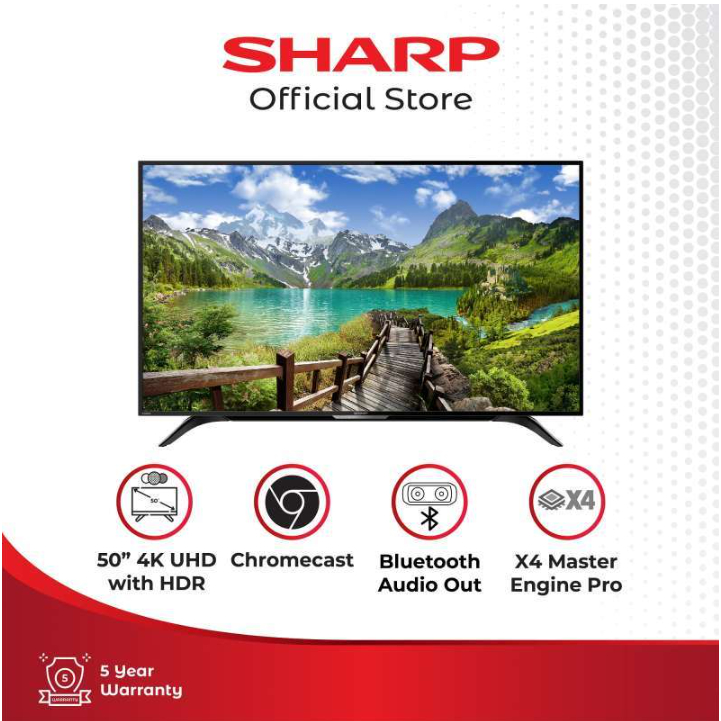 Jual SHARP 4T-C50DK1I AQUOS Smart LED TV Android 4K With HDR [50 Inch] | Shopee Indonesia