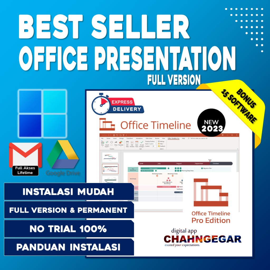 Jual Office Timeline Pro Plus Edition 2025 Software Plugin / Addin / Addons PPT Presentasi ...