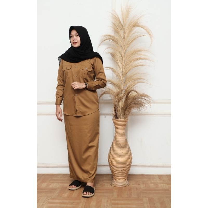 Jual Setelan rok wanita /setelan PDH keki tua/setelan rok toyobo ...