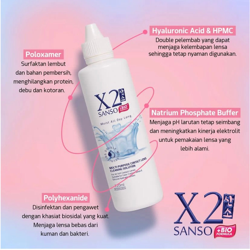Jual (GROSIR 18.000AN) Cairan Softlens X2 SANSO + BIO FORMULA SOLUTION ...