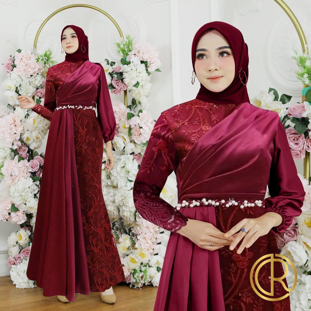 Jual ( COD ) MAXI GAMILA GAMIS SATIN MAXI DRESS SERAGAM UNDANGAN ...