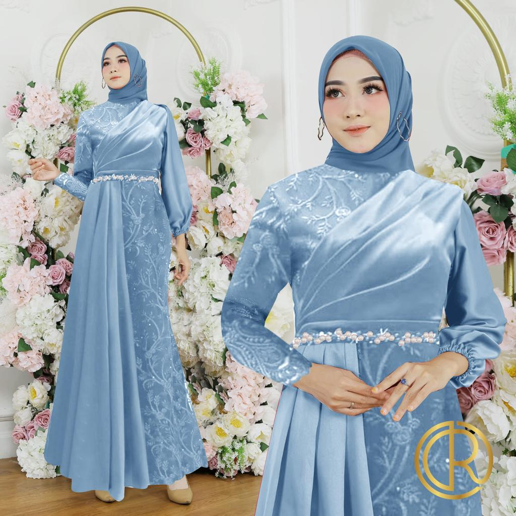 Jual ( COD ) MAXI GAMILA GAMIS SATIN MAXI DRESS SERAGAM UNDANGAN ...