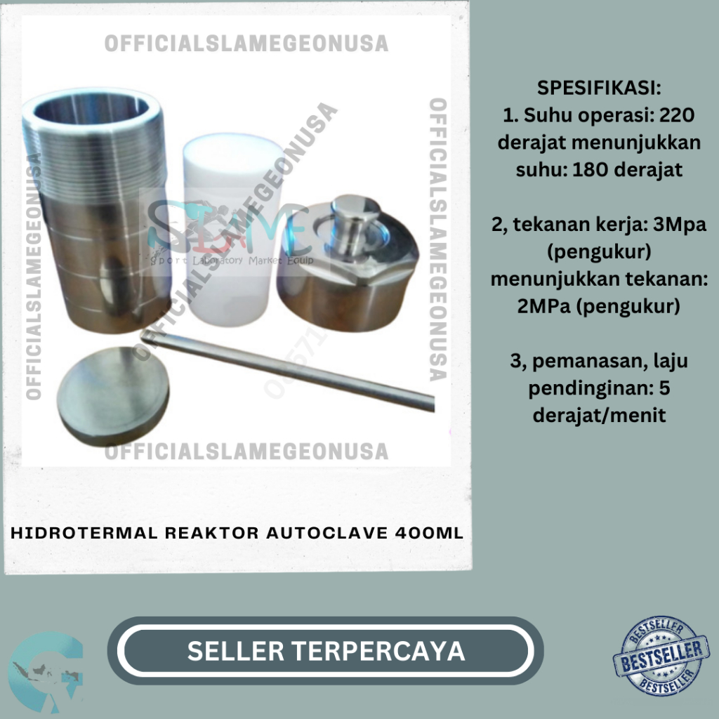 Jual Ruang PTFE Hidrotermal Reaktor Autoclave 400ml | Shopee Indonesia