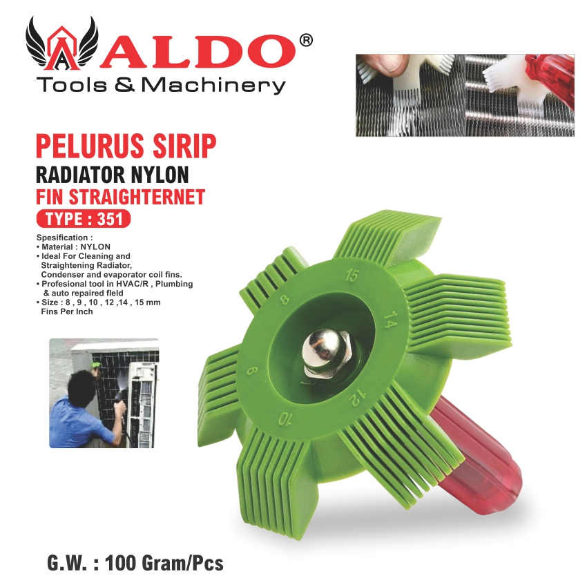 Jual PELURUS SIRIP RADIATOR NYLON / ALAT SISIR KONDENSOR TYPE : 351 ...