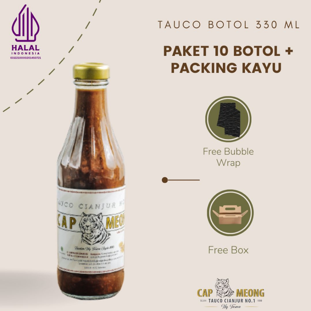 Jual Paket 10 botol Tauco Cap Meong Nyonya Tasma (Isi 330ml) dan ...