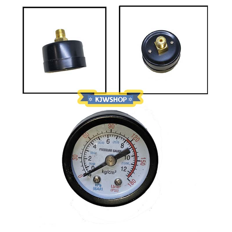 Jual Manometer Drat Tengah Belakang Payung 12 Bar Pressure Gauge 12 Bar ...