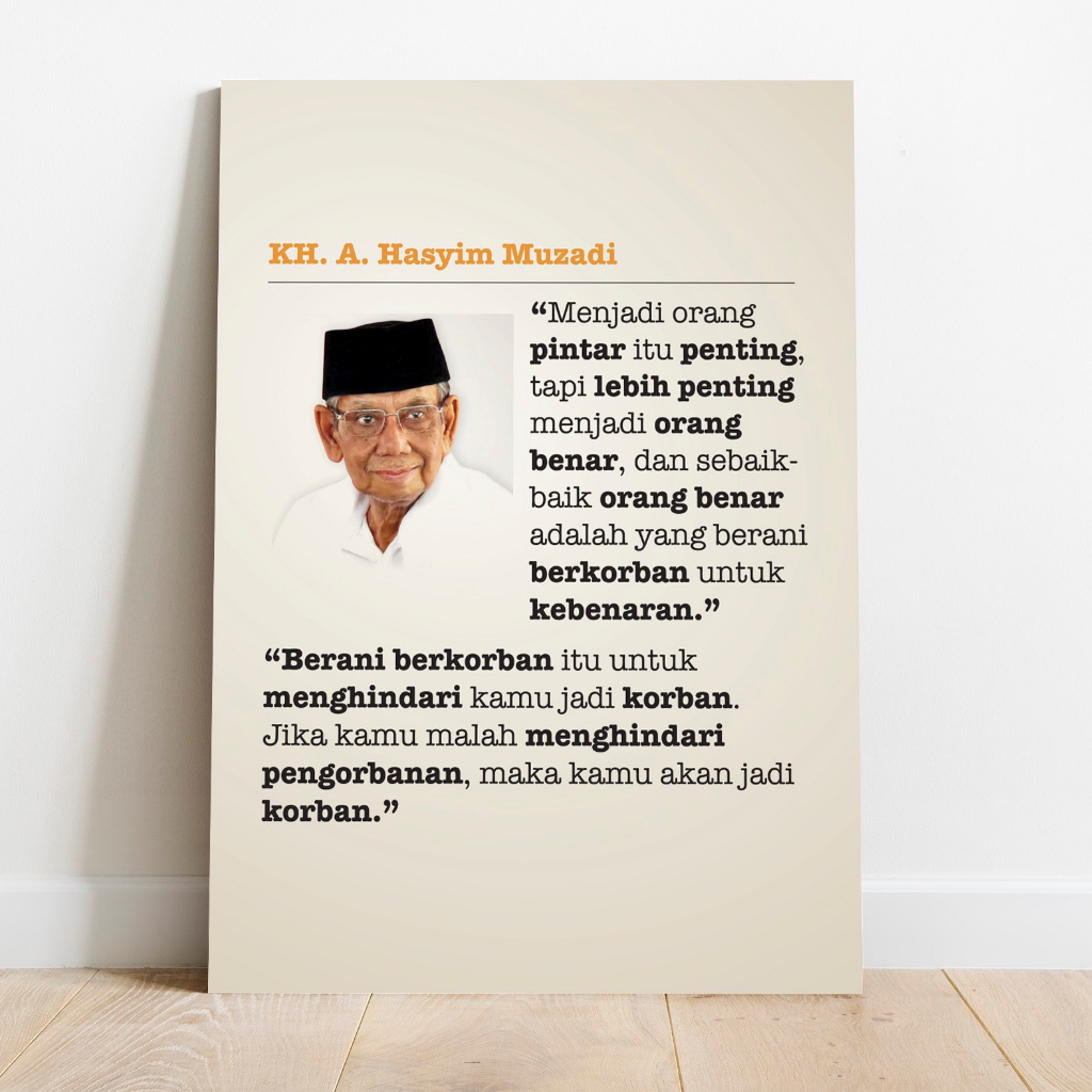 Jual Poster KH Ahmad Hasyim Muzadi Orang Pintar Benar Penting | Shopee ...