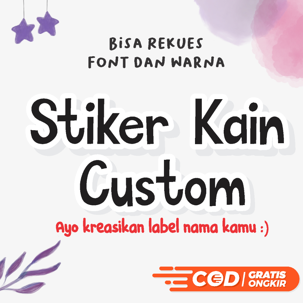 Jual SEHARI JADI !! Stiker Kain Custom . Stiker Label Nama Kain Baju ...