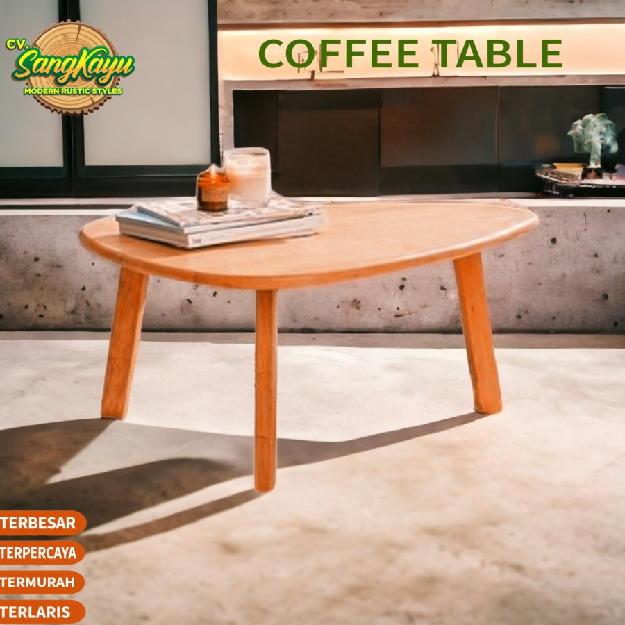 Jual SangKayu Meja Tamu Kayu Minimalis Meja Oval Meja Kopi Coffee Table ...