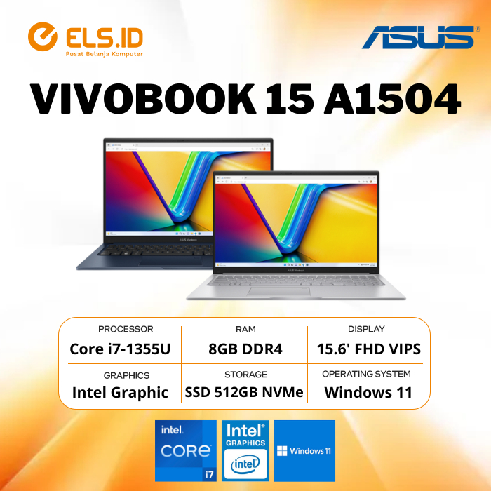 Jual Asus Vivobook 15 A1504VA Touch i7 1355U 8GB SSD 512GB 15.6' W11 ...