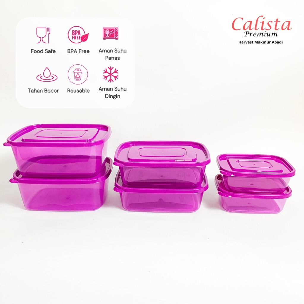 Jual Food Container Lunch Box Calista Furano Set 6 pcs Color | Shopee ...