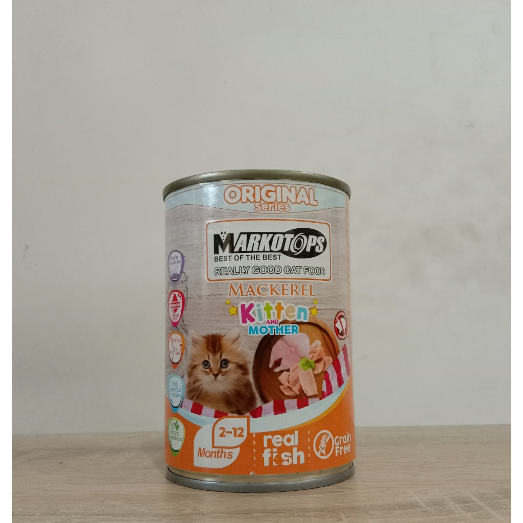 Jual MARKOTOP KALENG KITTEN AND MOTHER MAKANAN KUCING BASAH 400GR ...