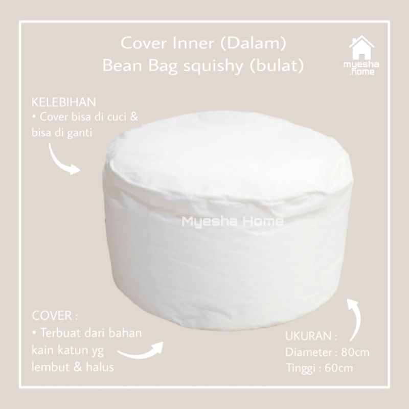 Jual Cover Inner Dalam Bean Bag Squishy Bulat / Sarung Inner Bean Bag ...