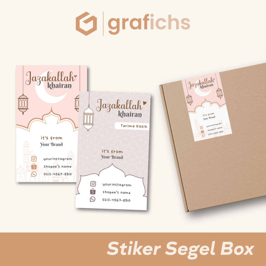 Jual Stiker Segel Box Packaging Versi Islami Free Custom Desain SR01 ...