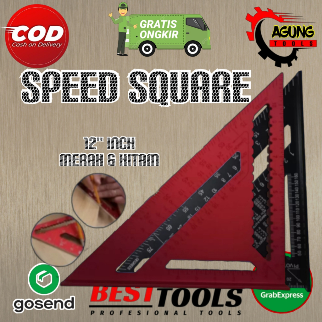 Jual Penggaris Segitiga 12 inch - Speed Square WoodWorking 2 Varian ...