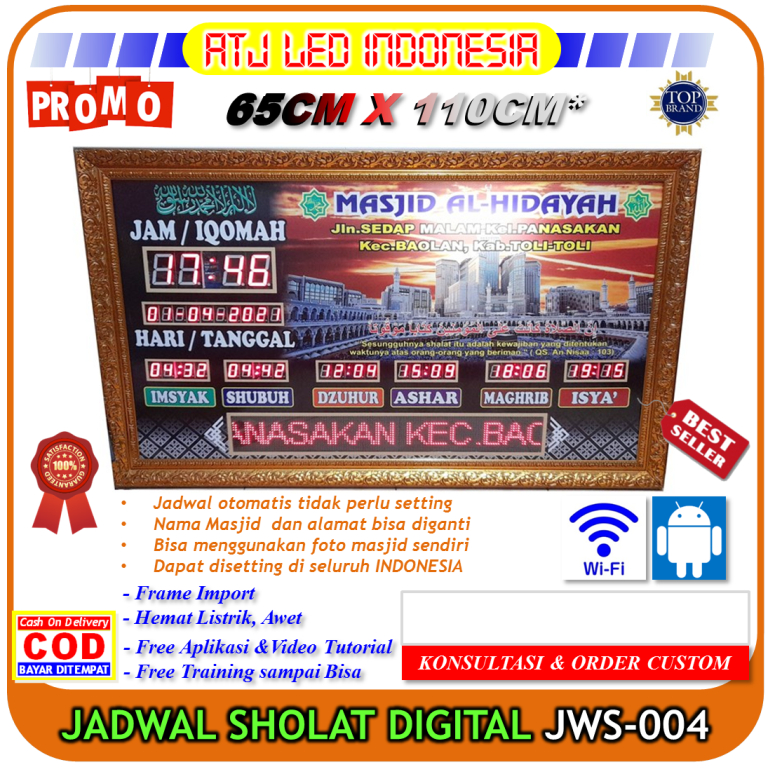 Jual Original jam masjid digital jadwal adzan iqomah timer sholat ...