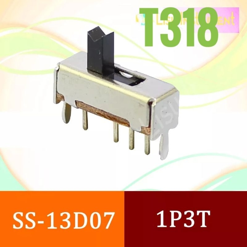 Jual Saklar Geser SS13D07 4 Pin 1P3T Toggle Switch Slide Vertikal DPTT ...