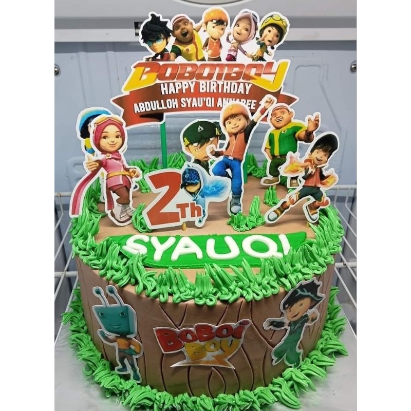 Jual Topper Kue Boboiboy Free Nama Dan Ucapan || Toper Kue Ulang Tahun ...