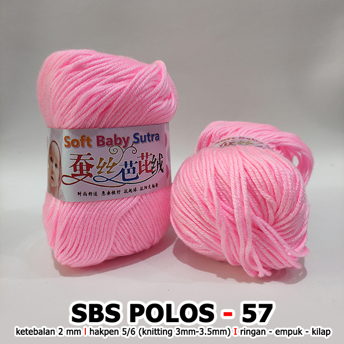 Jual SOFT BABY SUTRA SBS 57 PINK POLOS BENANG RAJUT | Shopee Indonesia