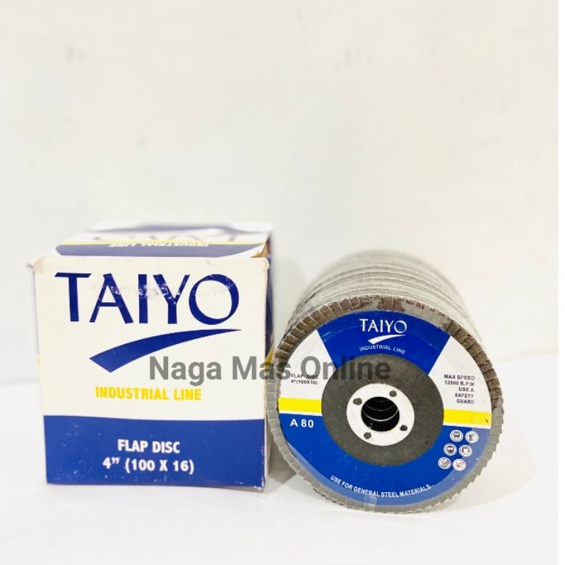 Jual TAIYO FLAP DISC 4 INCI A80 A60 A180 A240 / MATA AMPLAS SUSUN GRIT 80 60 180 240 TAIYO ...