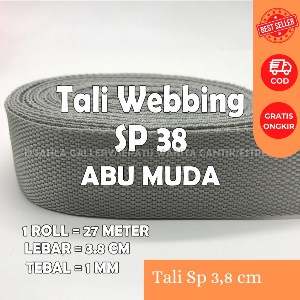 Jual Tali Webbing Sling Strap Lebar 3.8 cm Tebal 1mm untuk Tali Tas ...