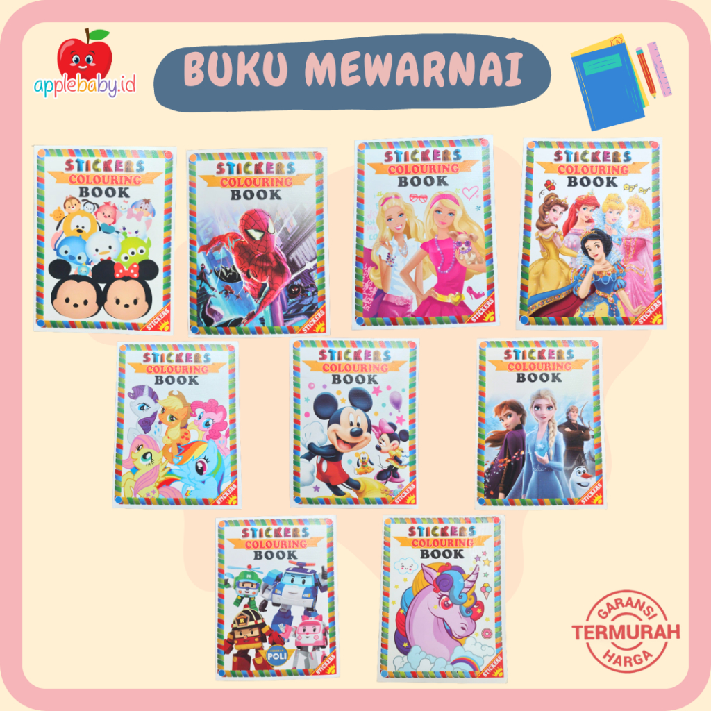 Jual Stickers Colouring Book Buku Mewarnai Anak Majalah Mewarnai Anak ...