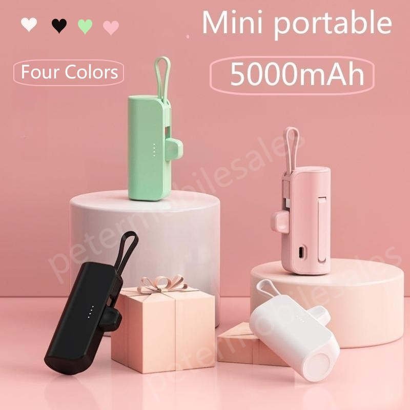 Jual Mini Portable PowerBank 5000mAh Dengan Kabel Type-C / IOS Mini ...