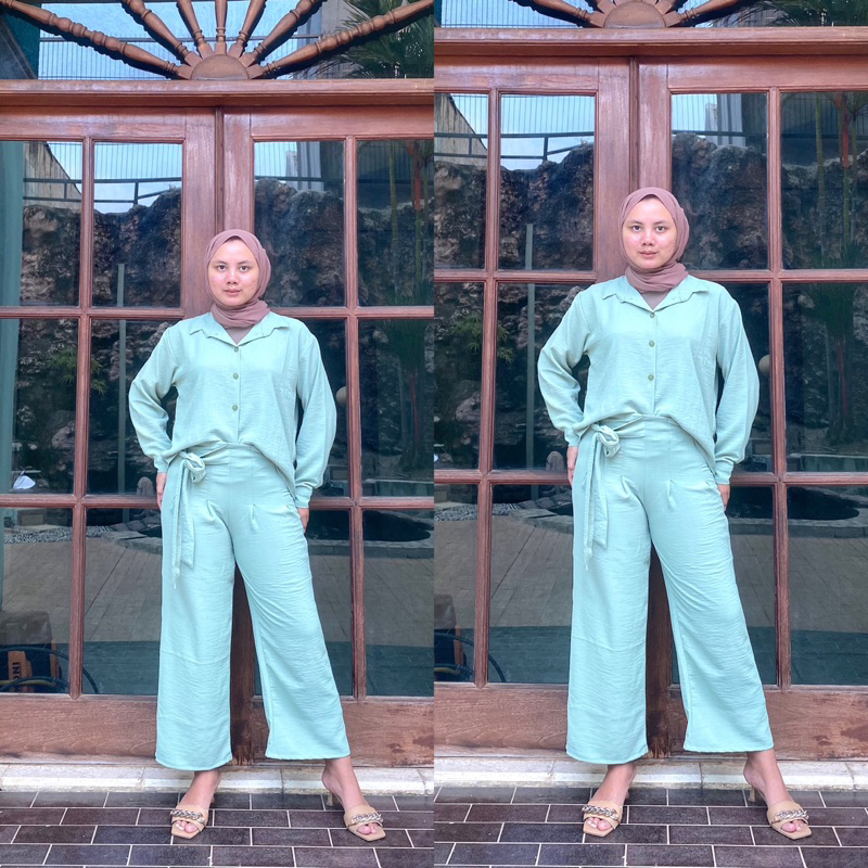Jual Naomi set - Oneset crinkle airflow polos | Shopee Indonesia