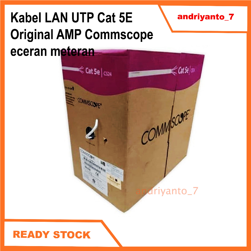 Jual Kabel LAN UTP Cat5E Original AMP Commscope eceran meteran | Shopee ...