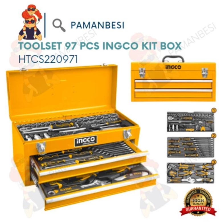 Jual Tool Kit Set Box 97pcs Tool Chest Set INGCO HTCS220971 Kotak ...