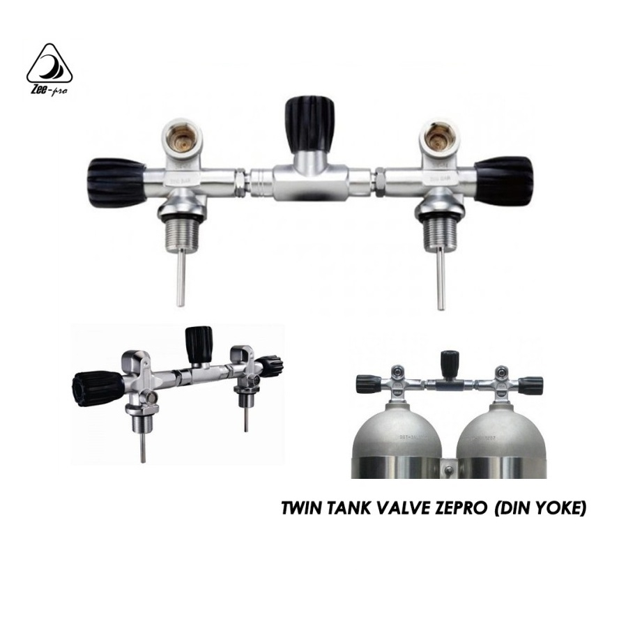 Jual Twin Tank Valve Double Tank Scuba Diving Zeepro K-Valve Din Yoke ...