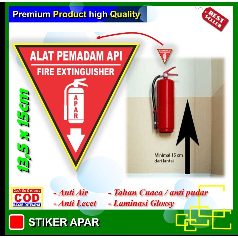 Jual Stiker APAR segitiga sticker alat pemadam api ketertiban keamanan ...