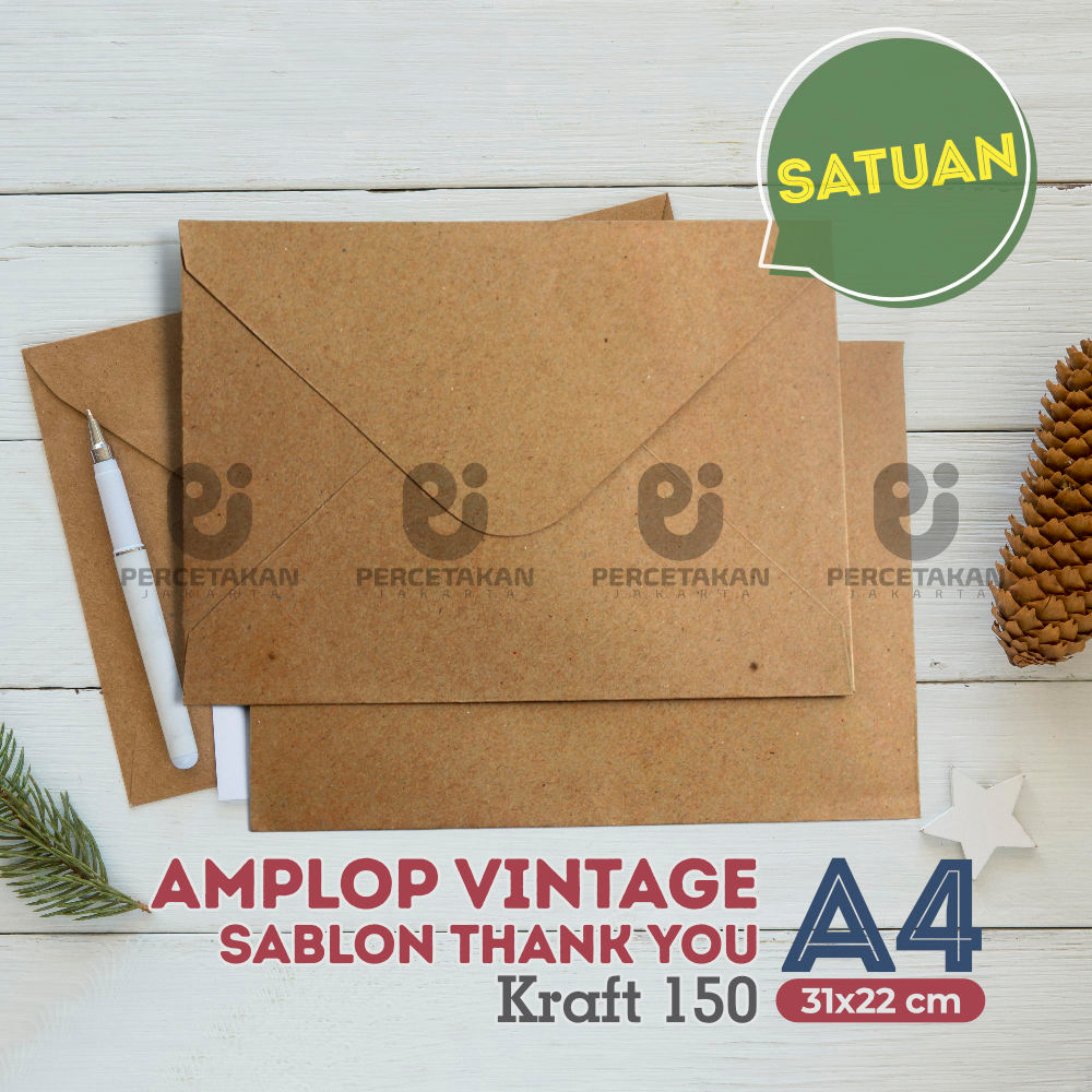 Jual A4 Amplop Vintage Kraft | Bahan Kraft 150GR | Ukuran 22x31 CM A4 ...