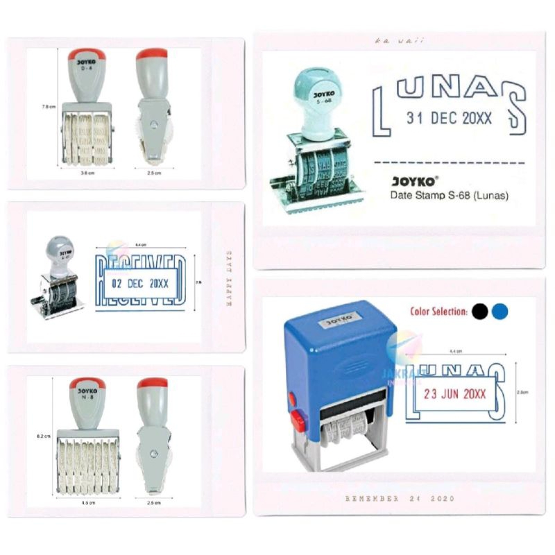 Jual JOYKO S68 S69 S71 D4 N7 N8 STEMPEL CAP LUNAS RECEIVED TANGGAL ...