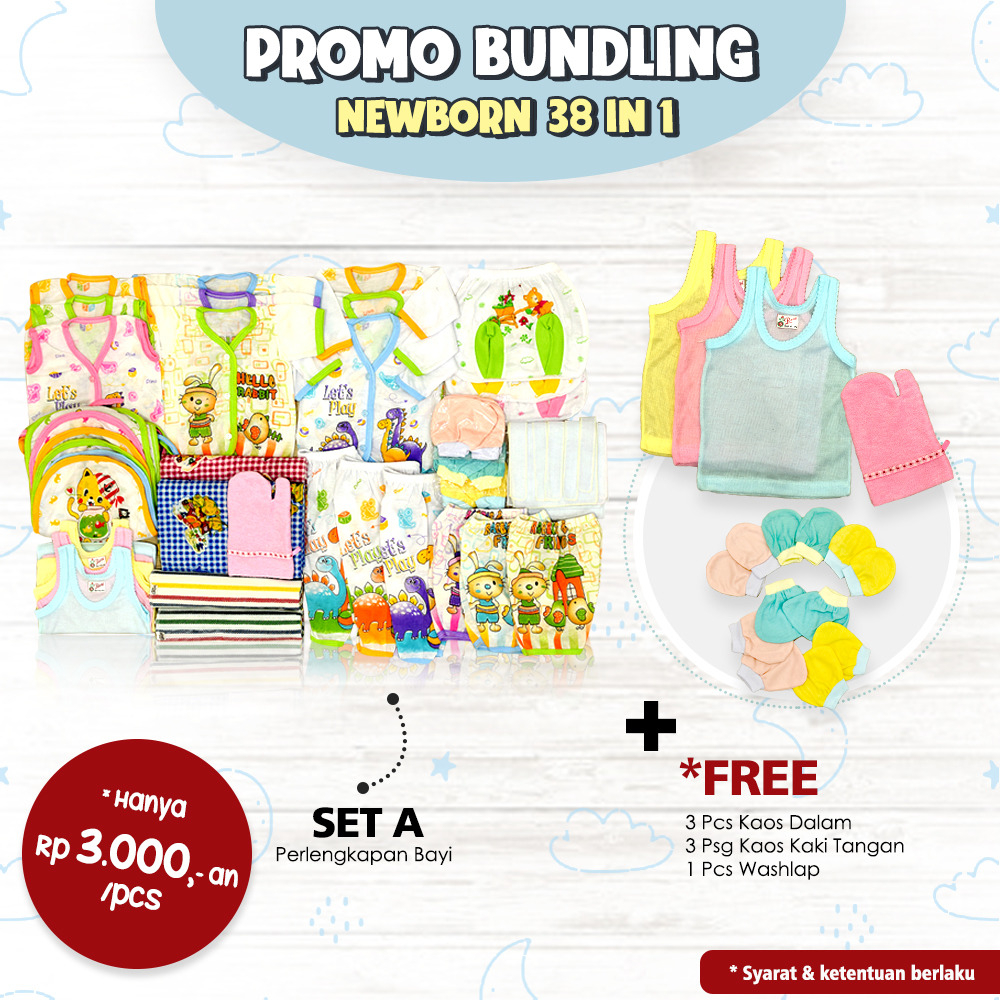 Jual SALE!! 38pcs Paket Brojol Hemat Lahiran Lengkap Perlengkapan Baju ...