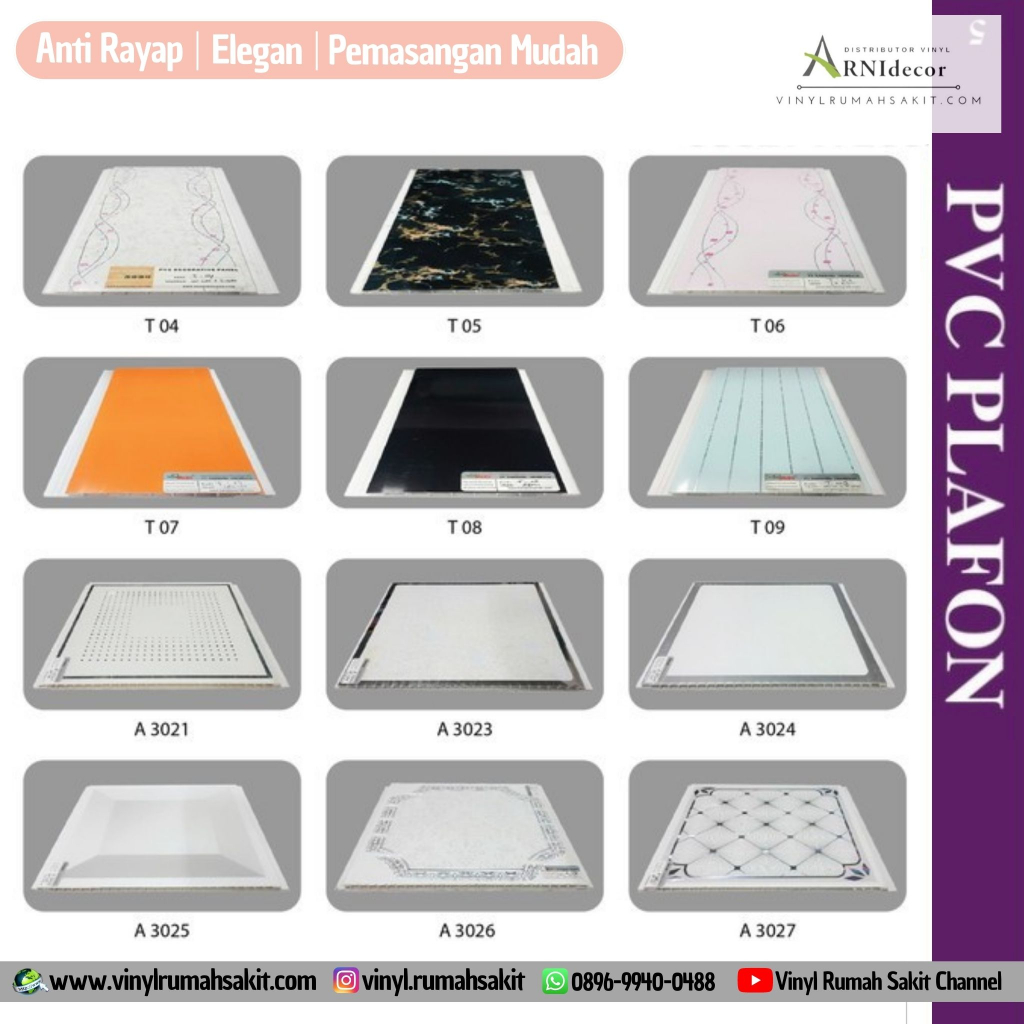 Jual Plafon Kangbang / Plafon Bahan PVC - Banyak Motif | Shopee Indonesia