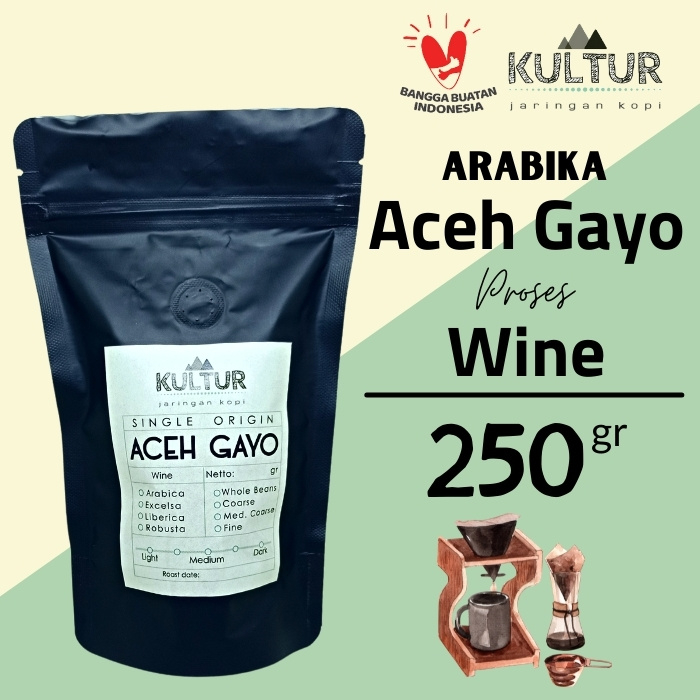 Jual COFFEE BEAN BIJI KOPI ARABIKA ACEH GAYO WINE 250 GR | Shopee Indonesia