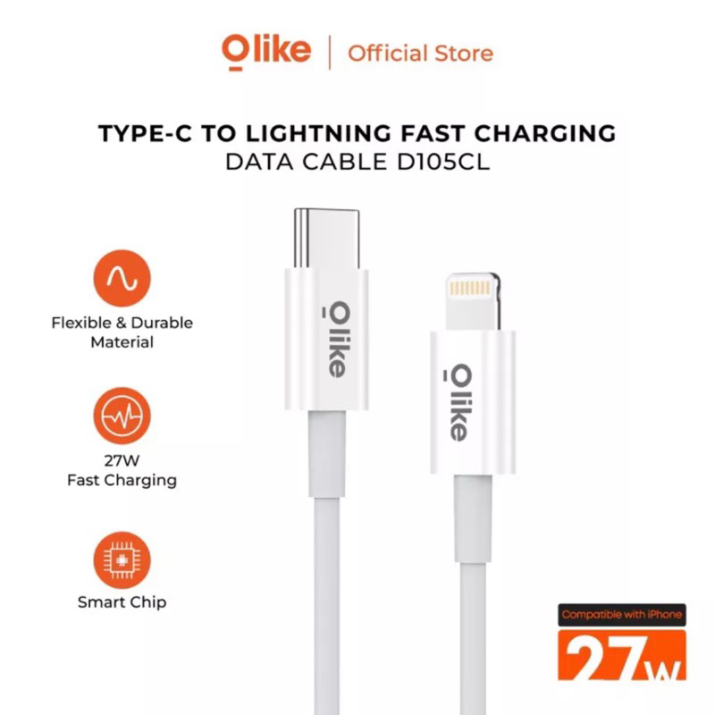 Jual OLIKE D105CL KABEL DATA FAST CHARGE TYPE C TO LIGHTNING IPHONE 27W ...