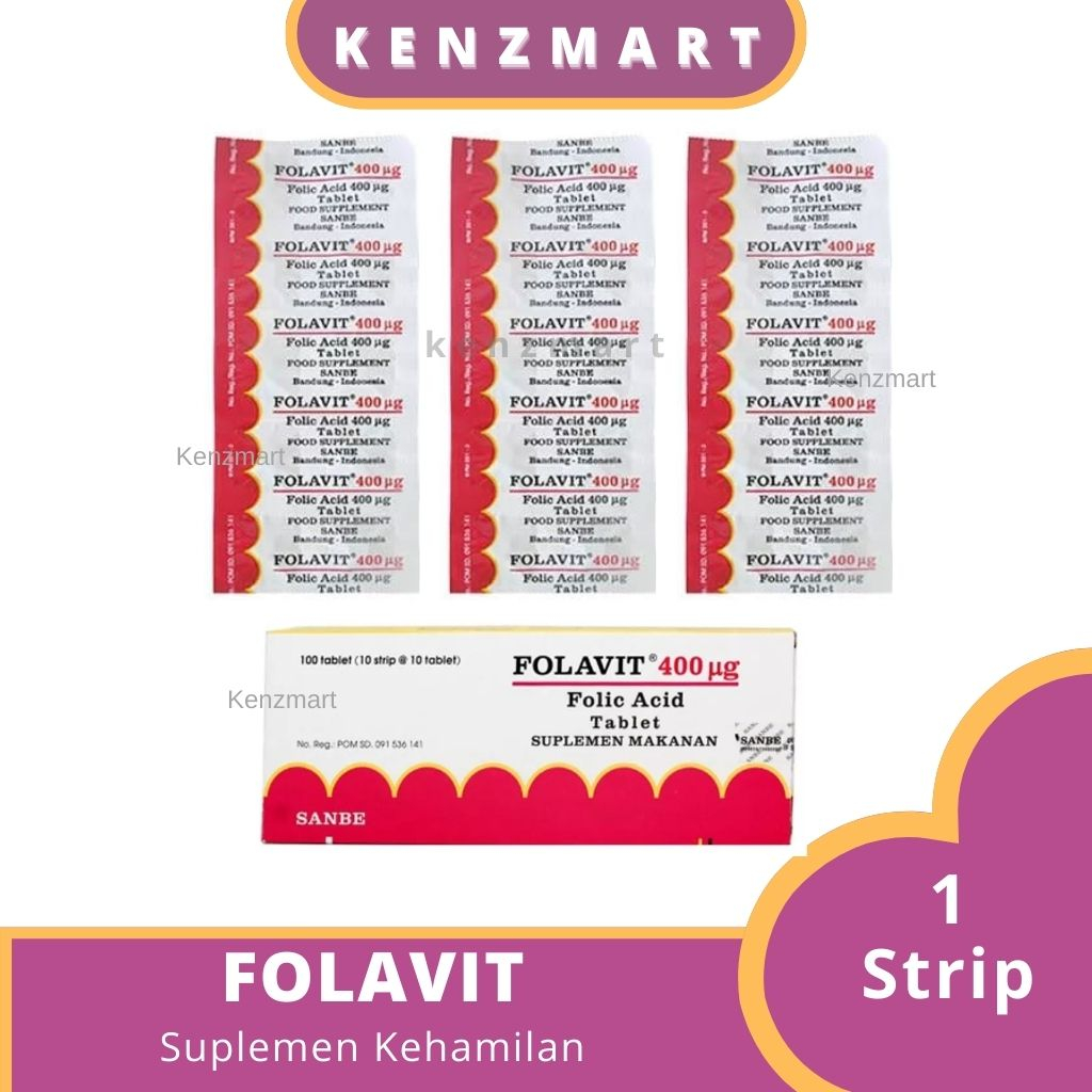 Jual Folavit 400 Mg 1 Strip Isi 10 Tablet / Suplemen Kehamilan Asam ...