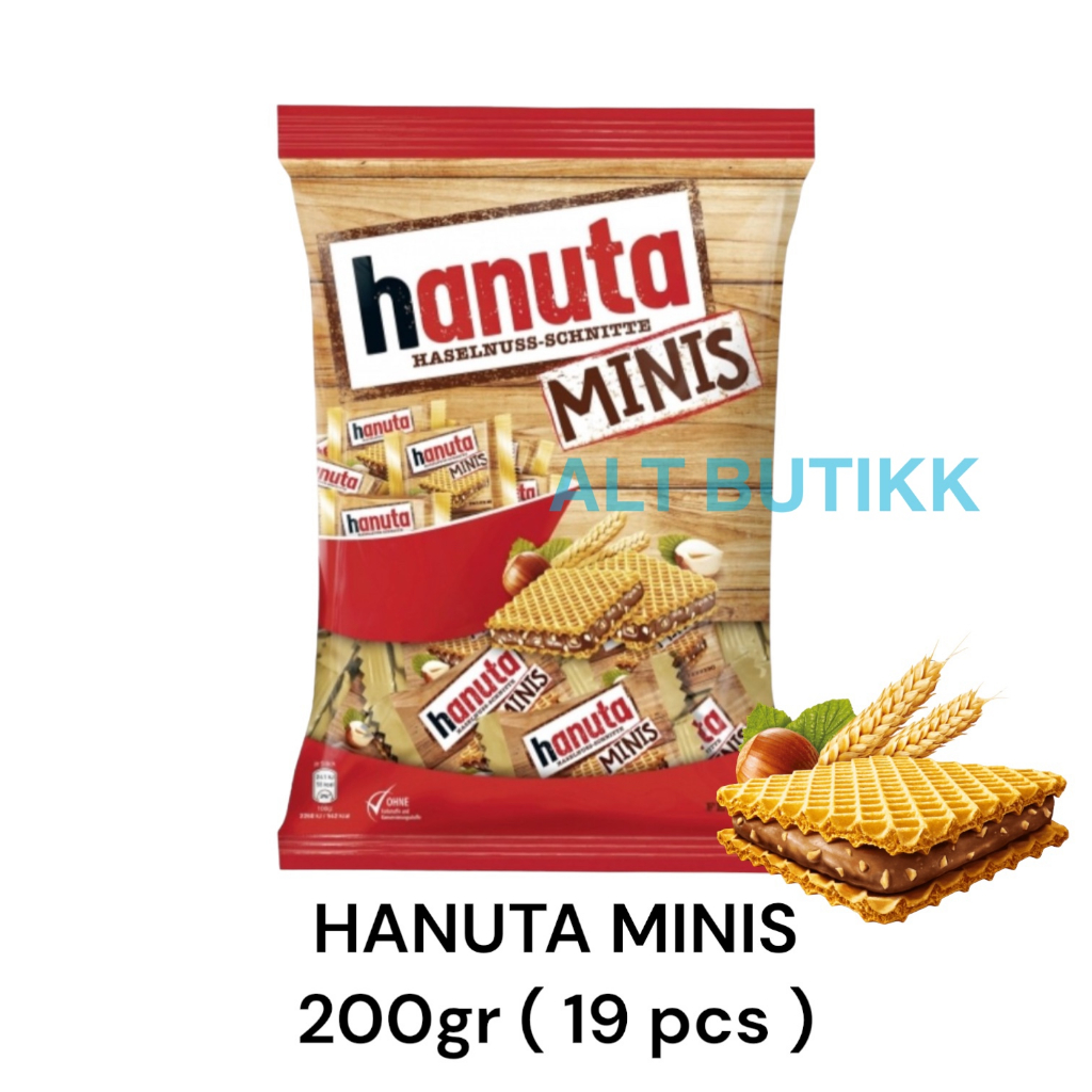 Jual FERRERO HANUTA MINIS 200 GR | CRISPY WAFER WITH HAZELNUTS & COCOA ...