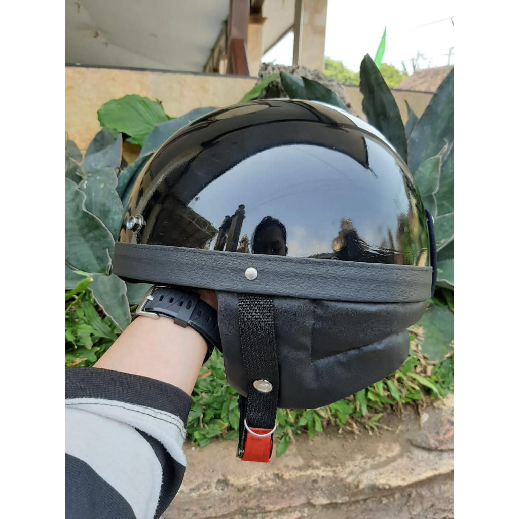 Jual Helm chip hitam polos-helm chip vintage-helm custom onehelmet ...