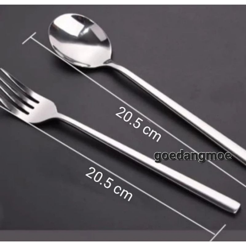 Jual GANOM Sendok garpu makan korea full stainless 6pc | Shopee Indonesia