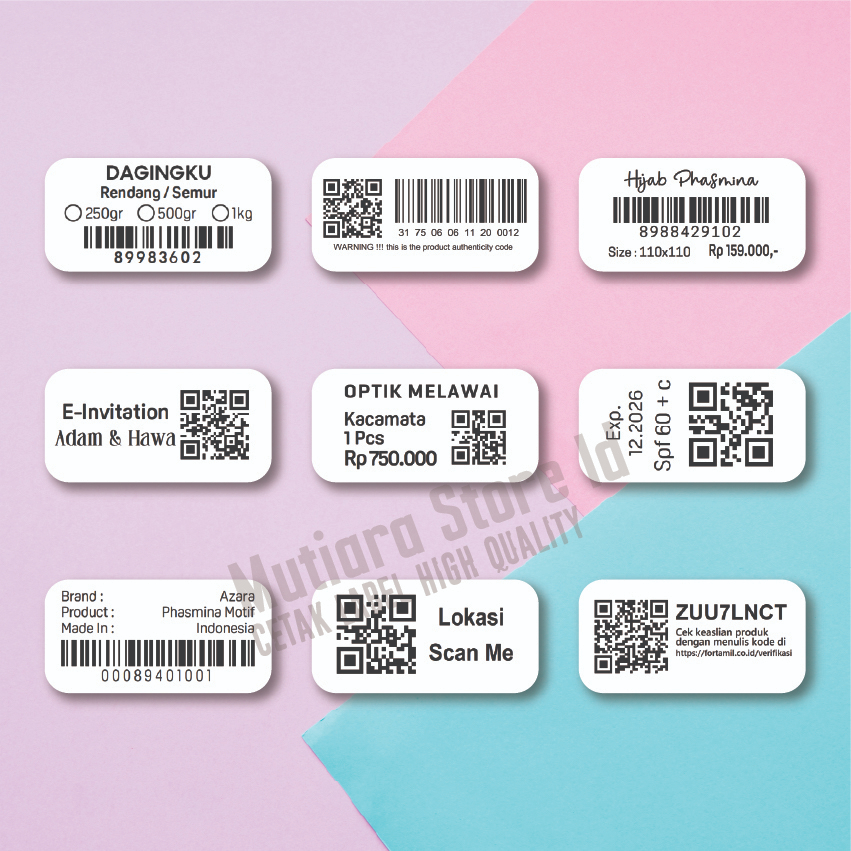 Jual CETAK LABEL BARCODE HARGA 33x15mm 33 x 15mm SEMUA UKURAN HIGH ...